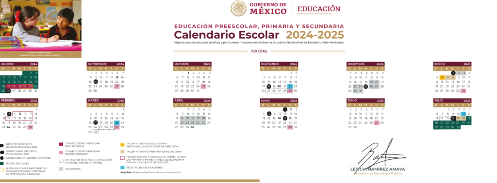 Publican calendarios escolares 2024-2025 para Educación Básica y Normal ...
